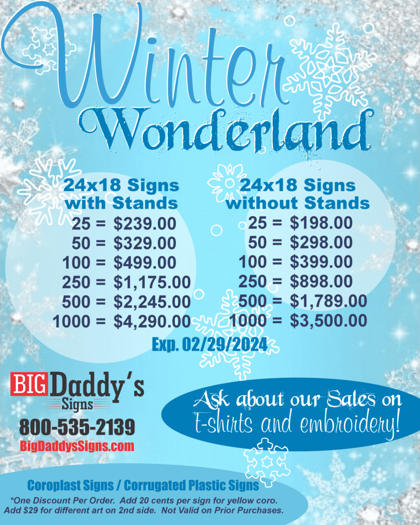 Check out Our Weekly Special Signage - Big Daddys Signs